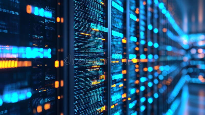 Data Servers in a Modern Server Room Stock Photo - Image of network ...