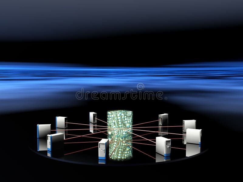 Data Servers, Vitual Reality Stock Illustration - Illustration of ...