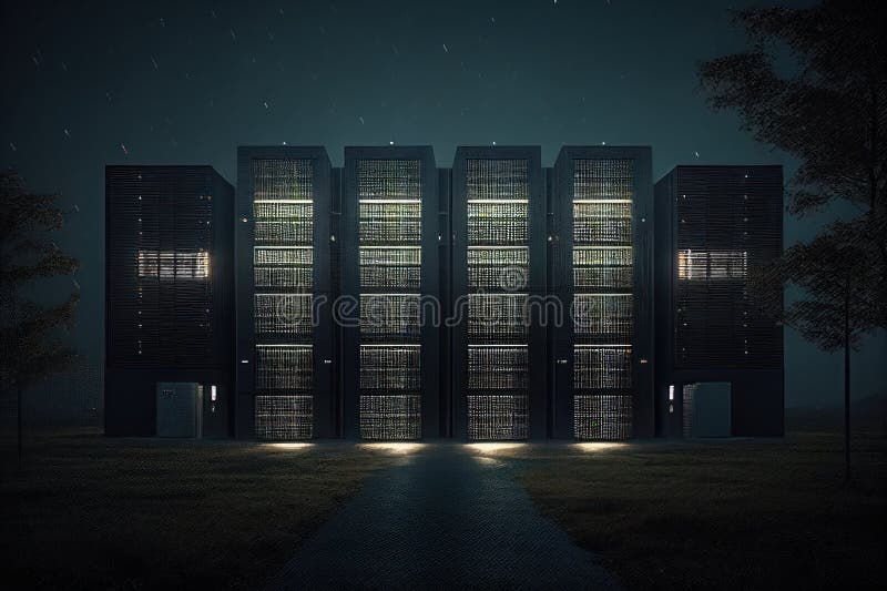 Data Service Center Building. Generative AI Stock Illustration ...