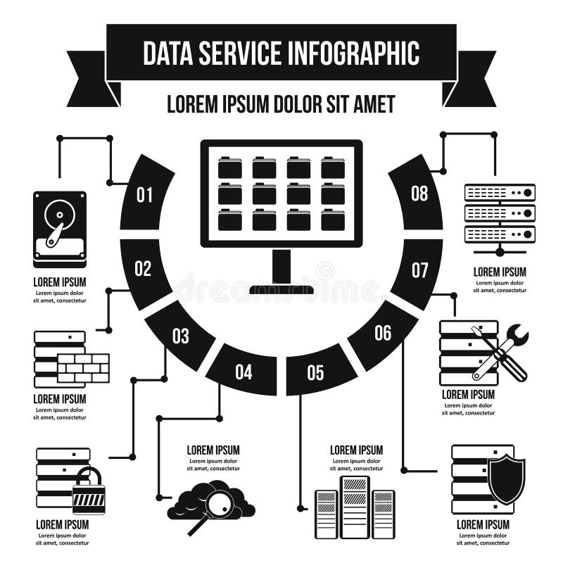Data Service Infographic Concept, Simple Style Stock Vector ...