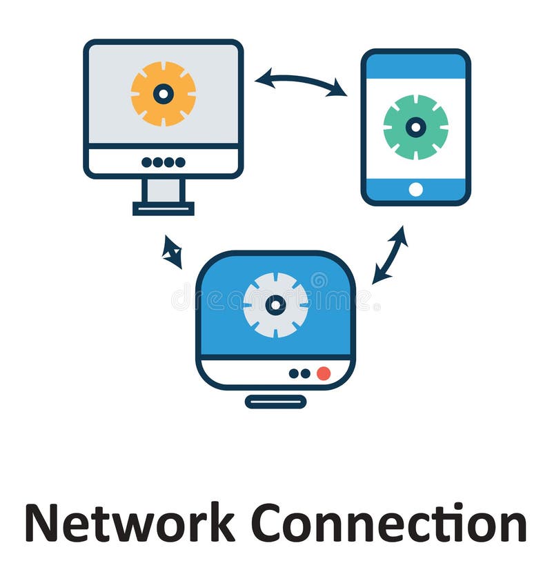 Data Share with Devices Isolated and Vector Icon for Technology Stock ...