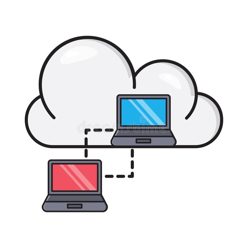 Data Sharing Vector Flat Color Icon Stock Illustration - Illustration ...