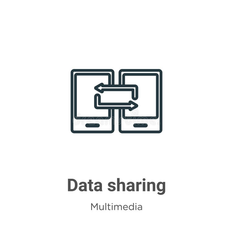 Data Sharing Outline Vector Icon. Thin Line Black Data Sharing Icon ...