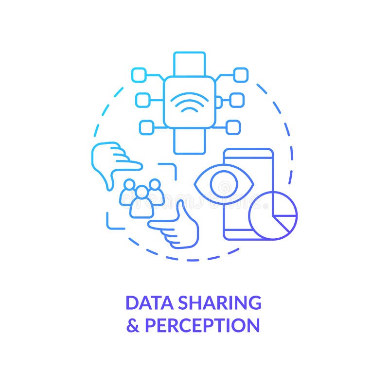 Data Sharing and Perception Blue Gradient Concept Icon Stock ...