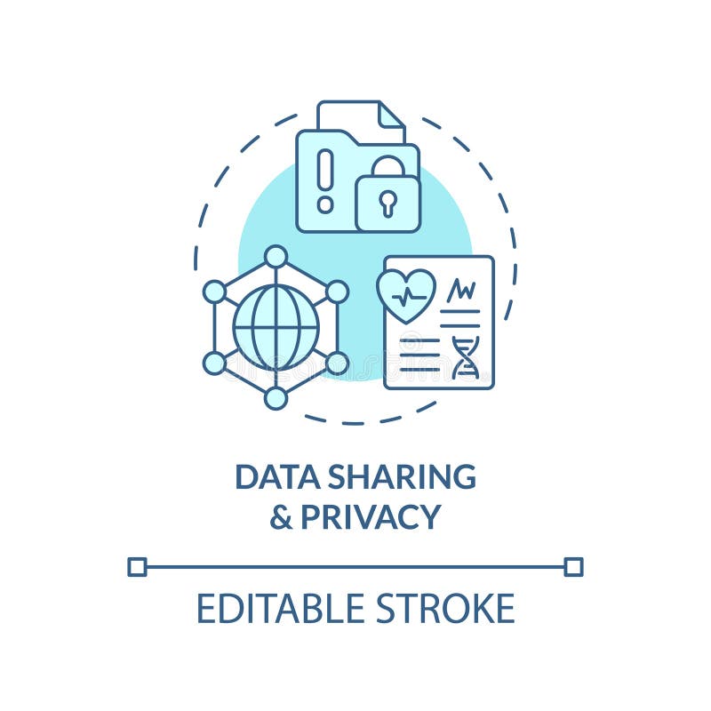 Data Sharing and Privacy Turquoise Concept Icon Stock Vector ...