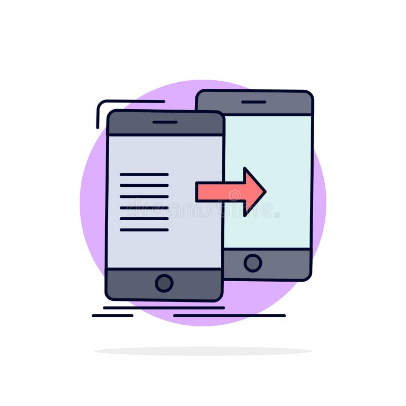 Data Sharing Sync Synchronization Syncing Flat Color Icon Vector
