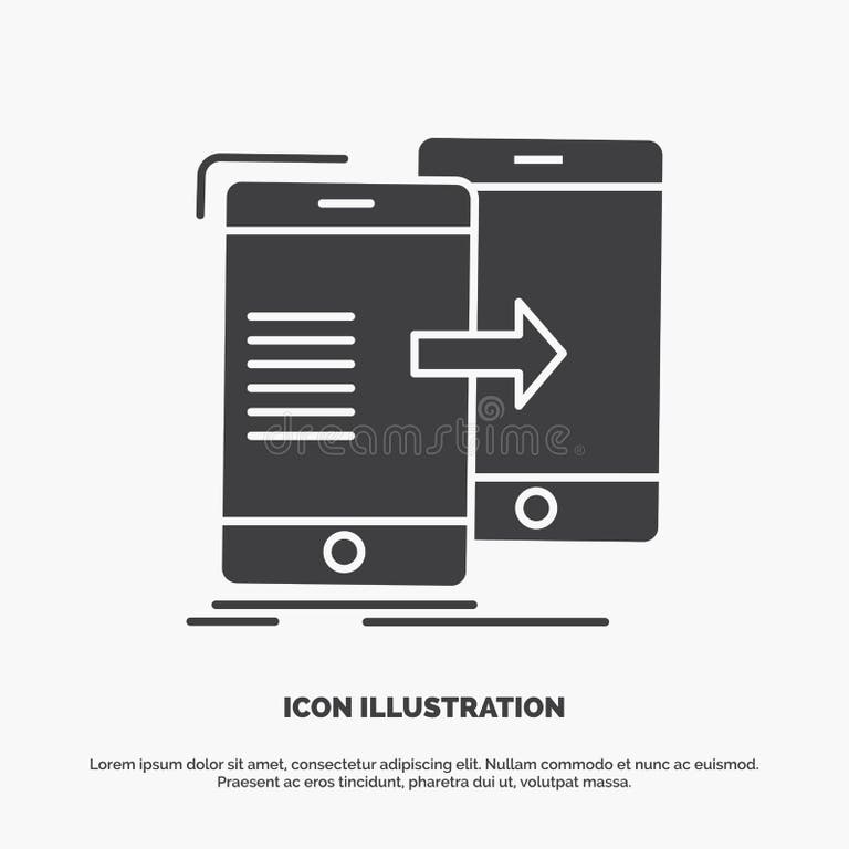 Data, Sharing, Sync, Synchronization, Syncing Icon. Glyph Vector Gray Symbol for UI and UX ...