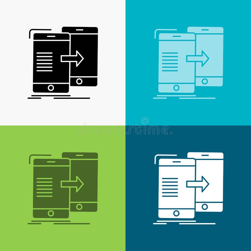 Data Sharing Sync Synchronization Syncing Icon Over Various