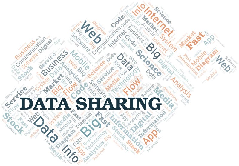 Data Sharing Vector Word Cloud, Made with Text only. Stock Illustration ...