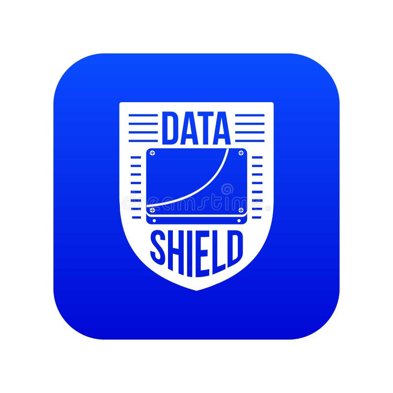 Data Shield Icon Blue Vector Stock Vector - Illustration of logo, blue ...