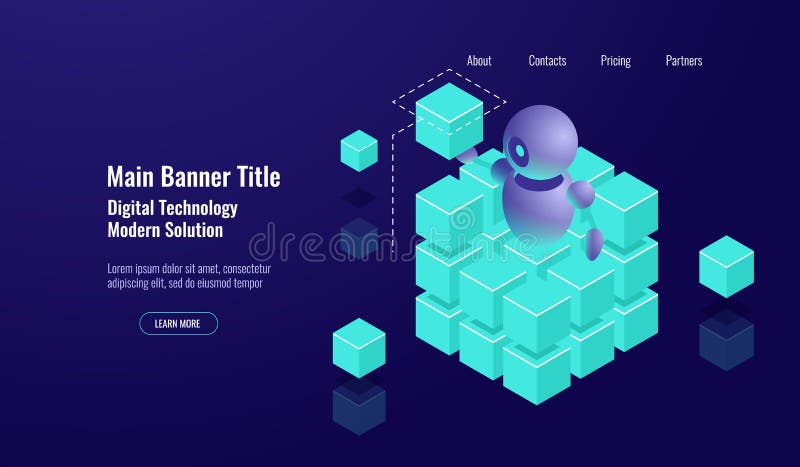 Big Data, Artificial Intelligence Ai Isometric Icon, Neural Network, Information Processing ...