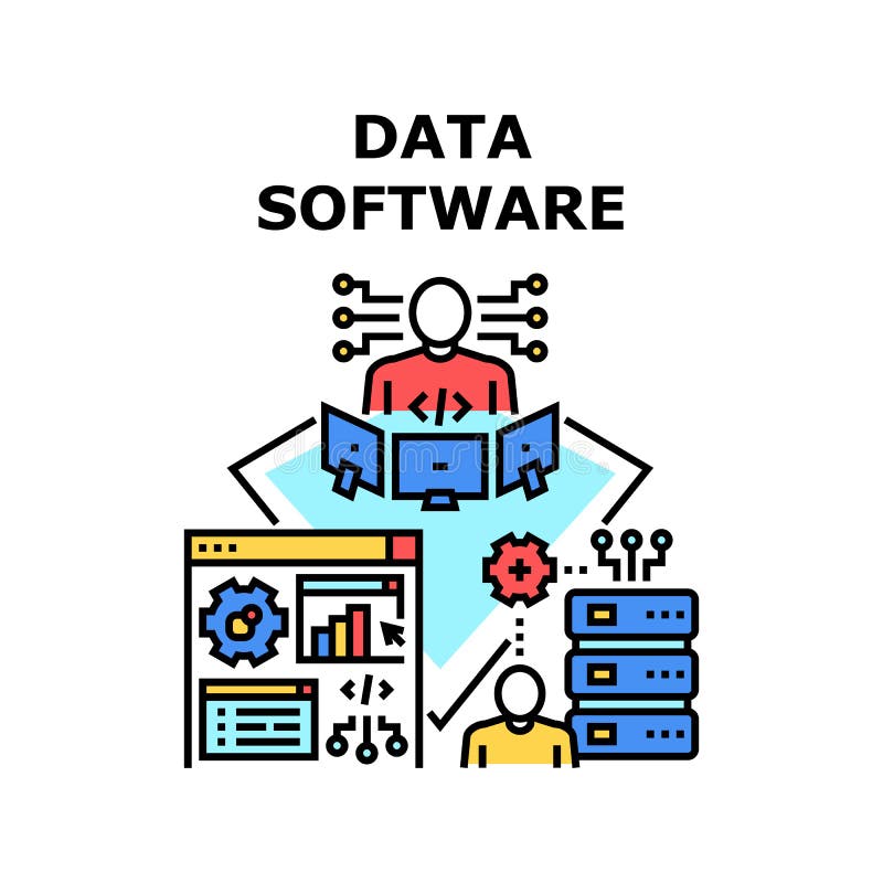 Data Software Vector Concept Color Illustration Stock Illustration ...