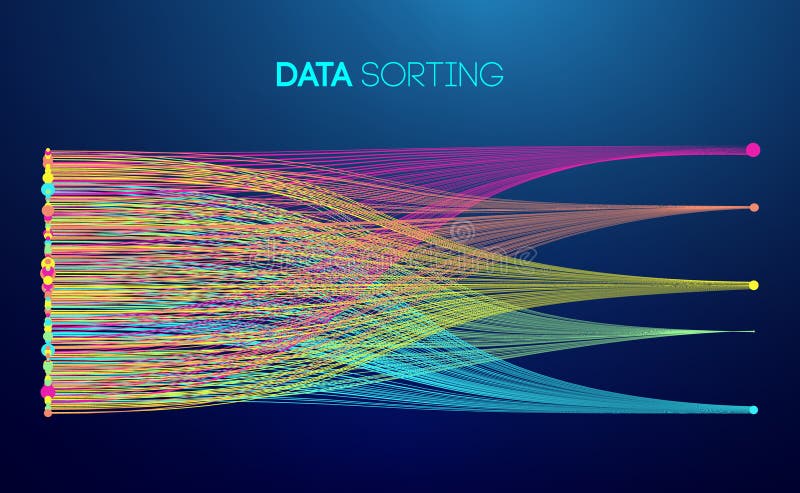 Data Sorting Colorful Lines Background. Data Flow Technology ...