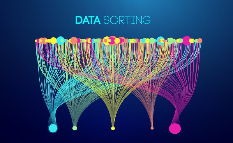 Data Sorting Colorful Lines Background. Data Flow Technology ...