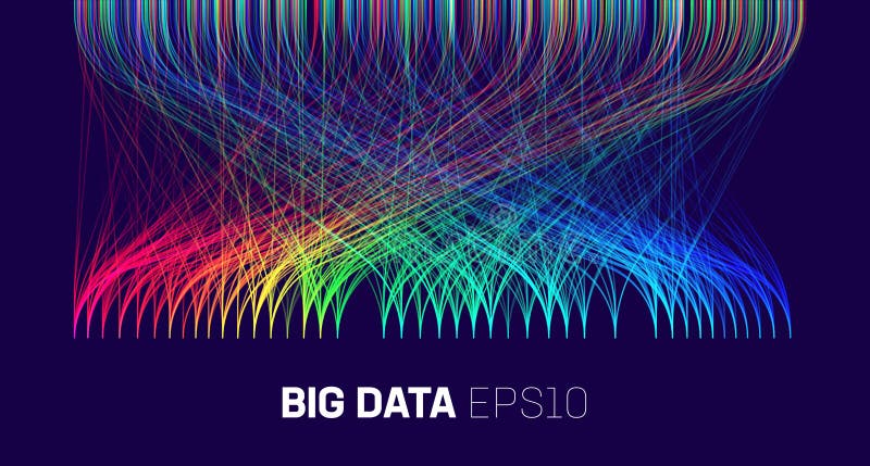 Data Sorting Flow Process. Big Data Stream Futuristic Infographic Stock ...
