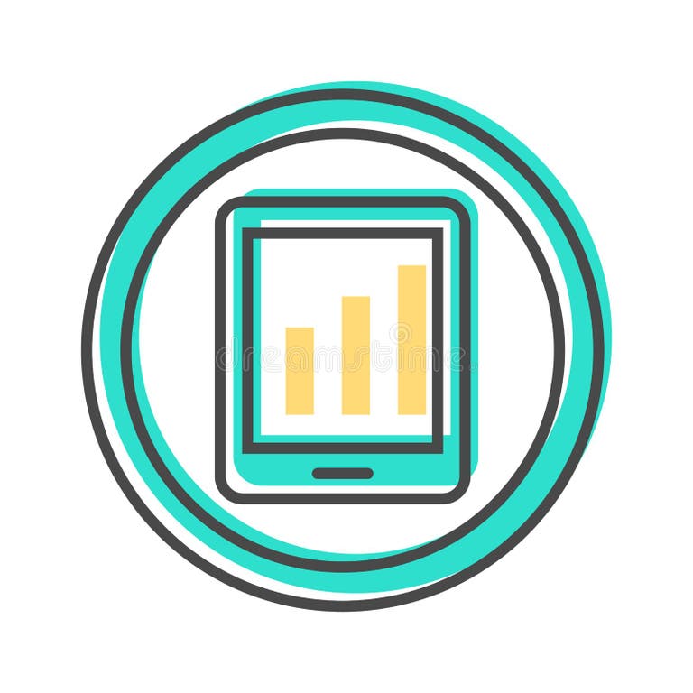 Data Sorting Icon with Chart on Tablet PC Screen Stock Illustration ...
