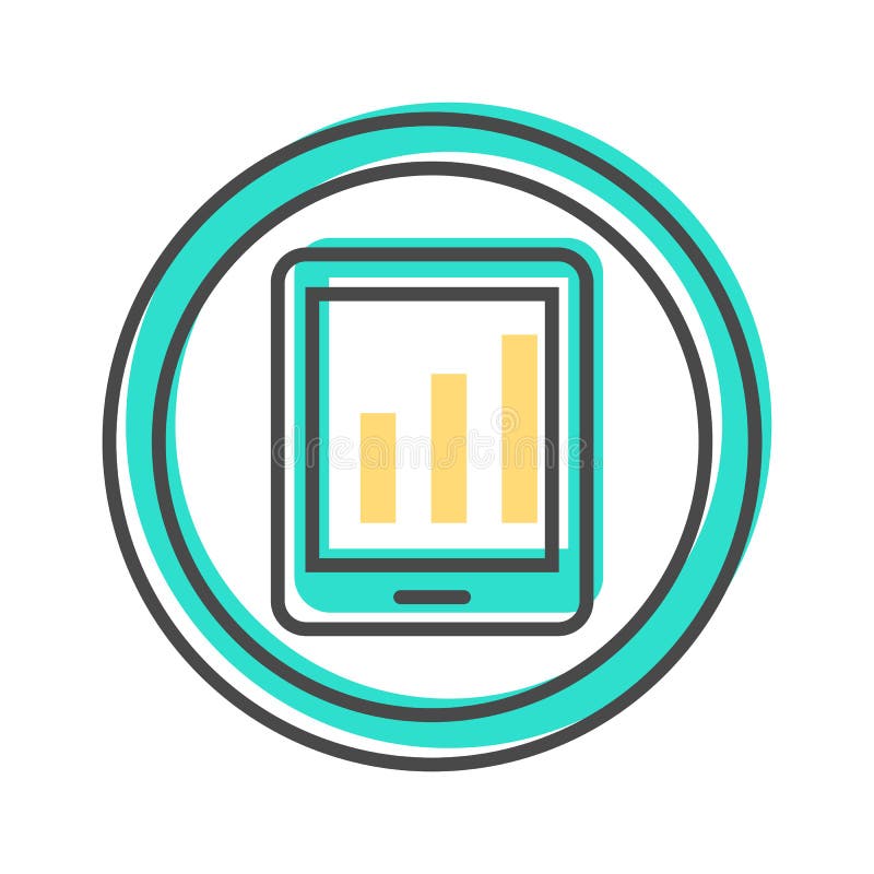 Data Sorting Icon with Chart on Tablet PC Screen Stock Vector ...