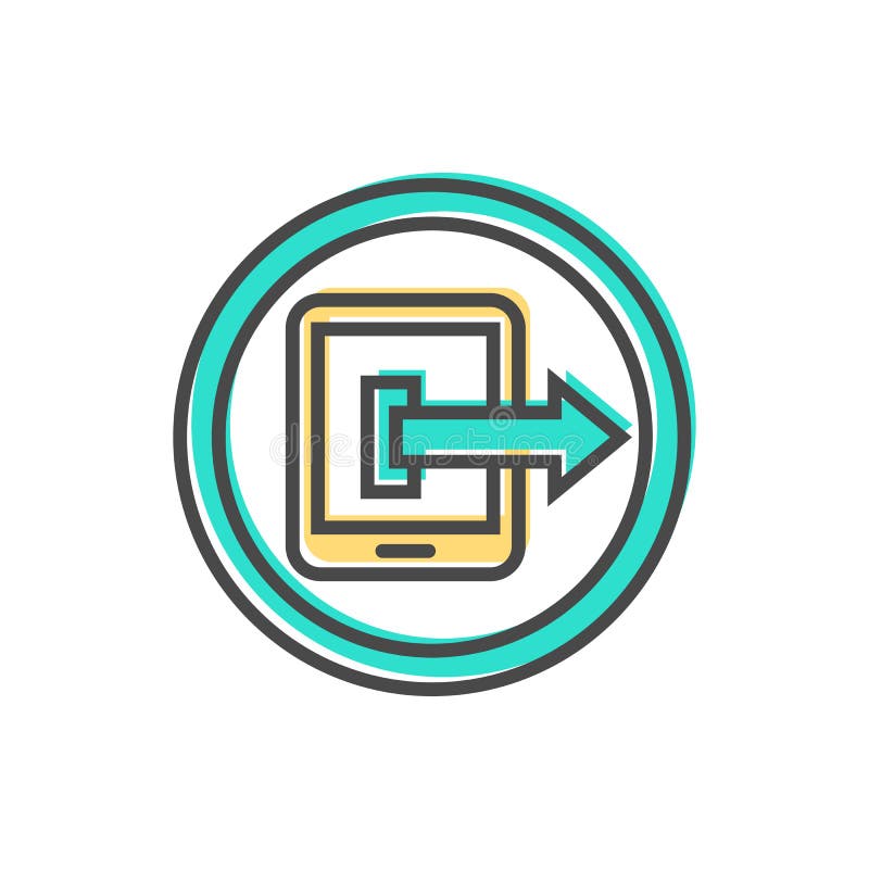 Data Sorting Icon with Tablet PC Sign Stock Illustration - Illustration ...