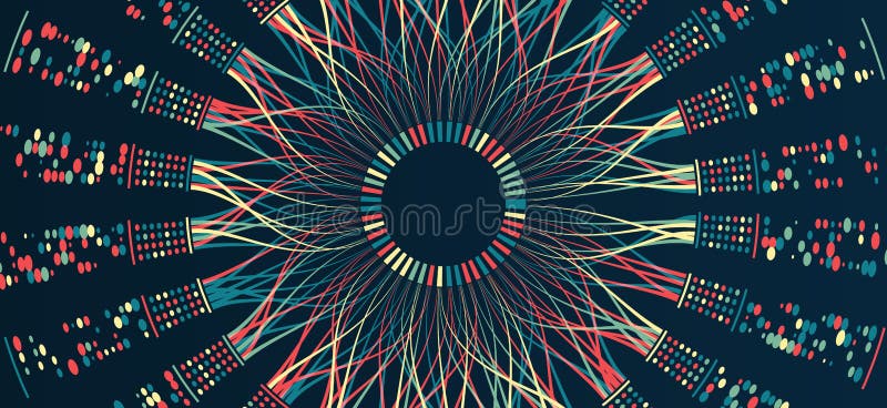 Data Sorting Process. Big Data Stream Futuristic Infographics. File Structuring, Machine ...