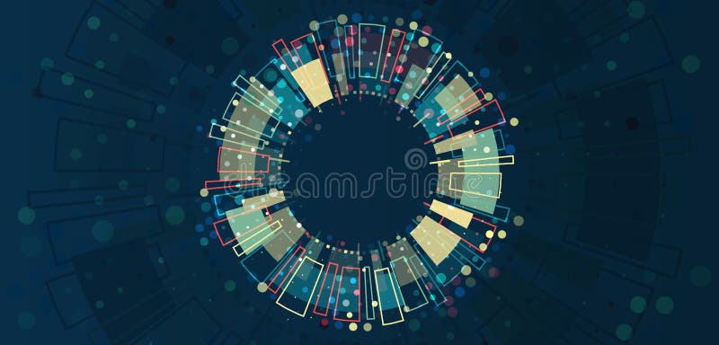 Data Sorting Process Big Data Stream Futuristic Infographics File