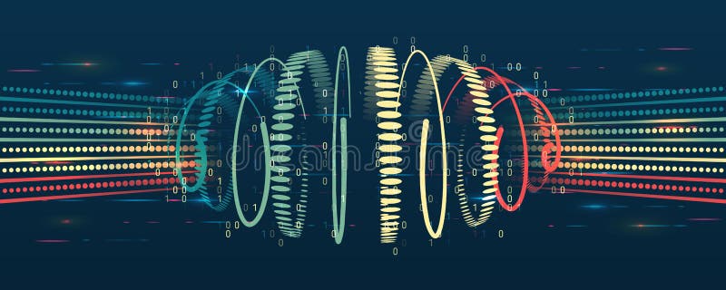 Data Sorting Process Big Data Stream Futuristic Infographics File Structuring Machine