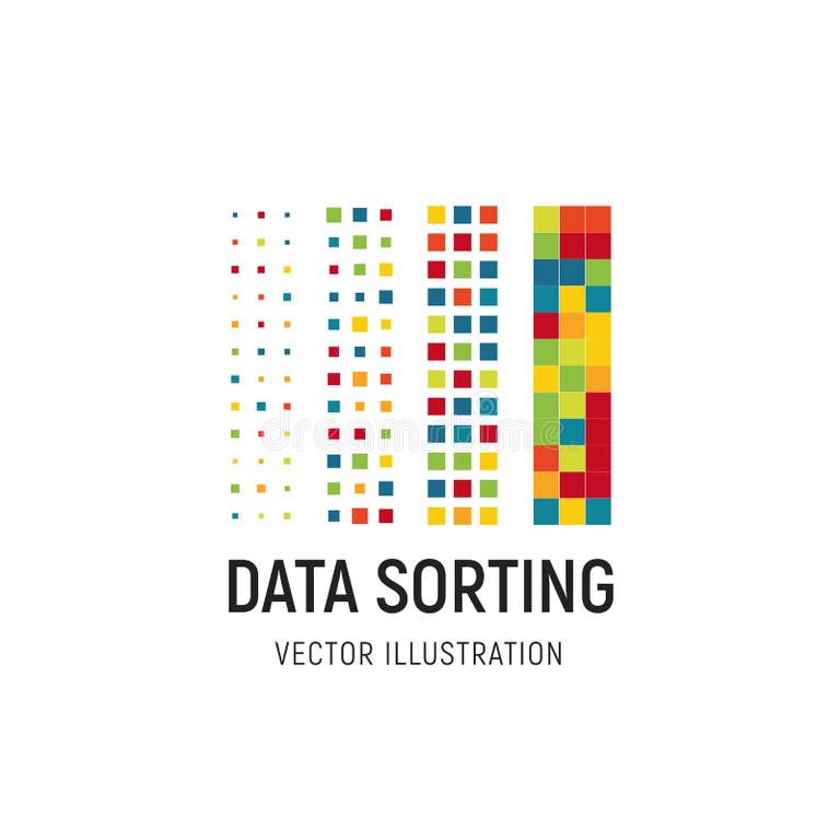 Data Sorting Vector Illustration. Big Data Base Vector Emblem ...