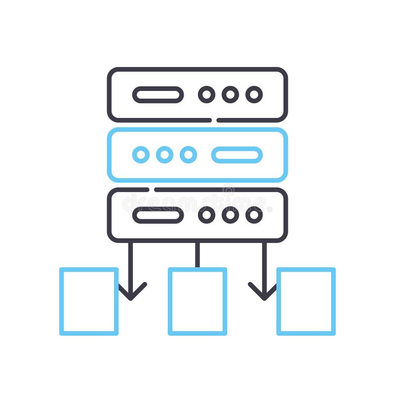 Data Source Line Icon, Outline Symbol, Vector Illustration, Concept ...