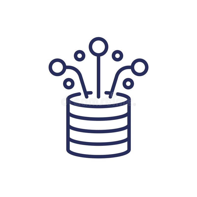 Data Sources Line Icon on White Stock Vector - Illustration of ...