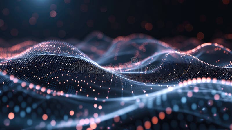 Data Space Abstract Background, Dark Cyberspace with Network Lines ...