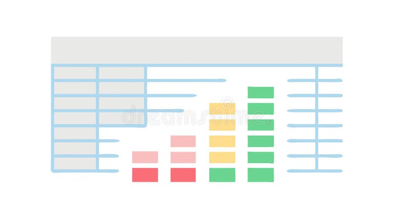 Data Spreadsheet with Bar Chart for Analytics, Finance, and Reports ...