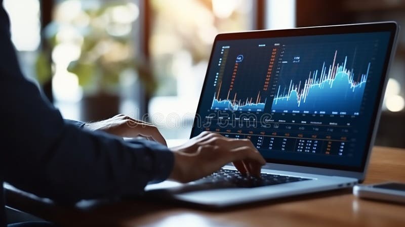 Data Statistical Index Graph on Virtual Screen Concept.Generative AI ...
