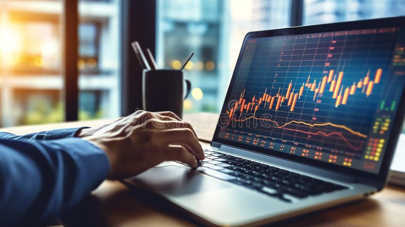 Data Statistical Index Graph on Virtual Screen Concept.Generative AI ...