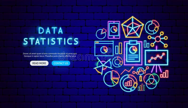Data Statistics Neon Banner Design Stock Vector - Illustration of ...