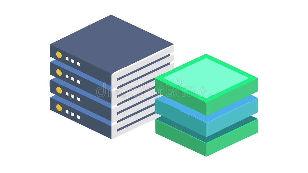 Data Storage Books Server Stack Icon, Vector Design Generative AI Stock ...