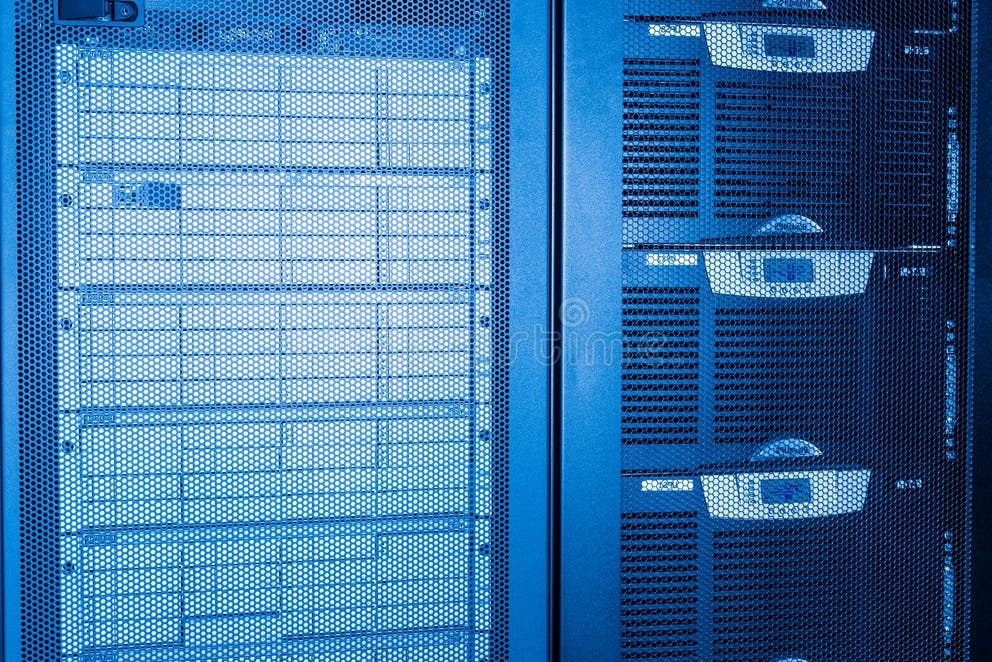 Data Storage Cabinets with Hard Drive Array Stock Image - Image of ...