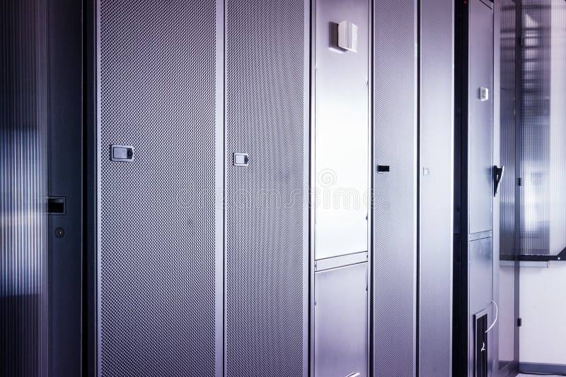Data Storage Cabinets with Hard Drive Array Stock Image - Image of ...