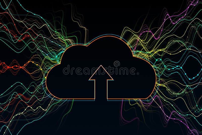 Data Storage and Cloud Computing Concept with Arrow Up Inside Cloud ...