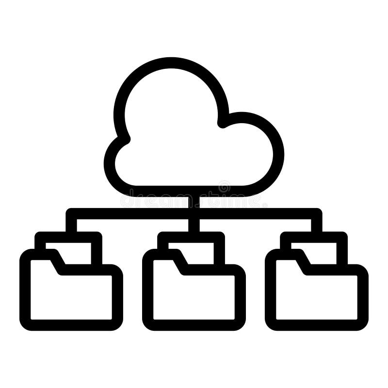 Data Storage Cloud Icon, Outline Style Stock Illustration ...