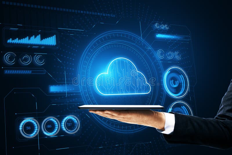 Data Storage and Blue Cloud Technology Concept Stock Image - Image of ...