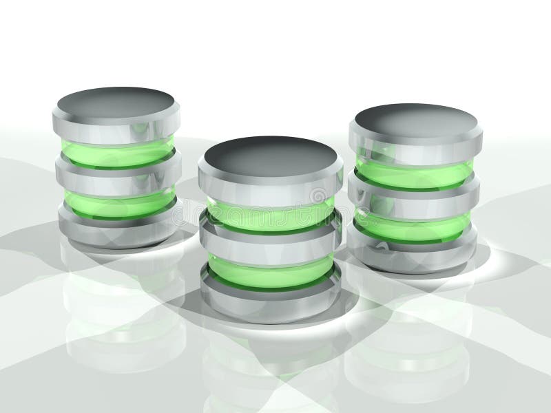 Data Storage Concept: Green Glossy Stock Illustration - Illustration of ...
