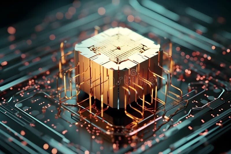 Data Storage Cube between Pathways. Quantum Computing, Database, Cloud Computing Concept Stock ...