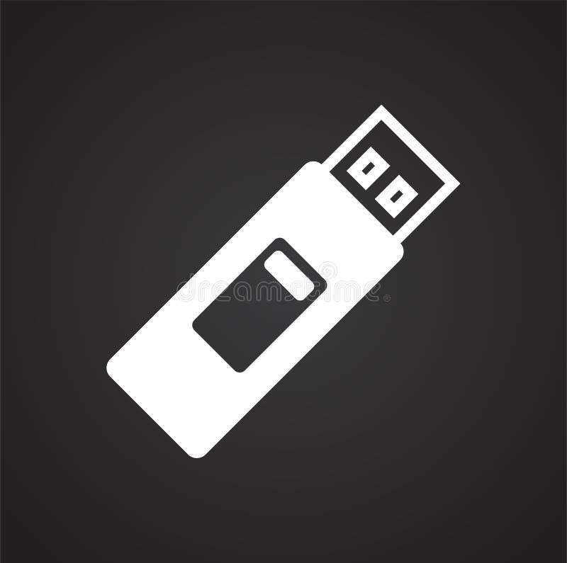 Data Storage Device Icon on Black Background for Graphic and Web Design ...