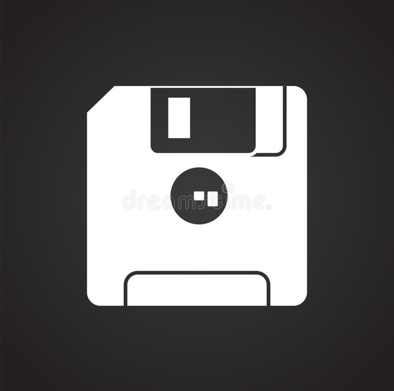 Data Storage Device Icon on Black Background for Graphic and Web Design ...
