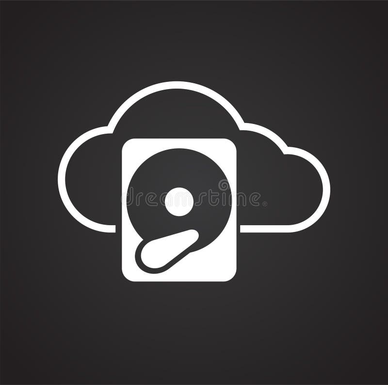 Data Storage Device Icon on Black Background for Graphic and Web Design ...