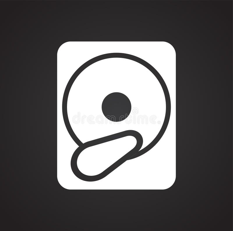 Data Storage Device Icon on Black Background for Graphic and Web Design ...