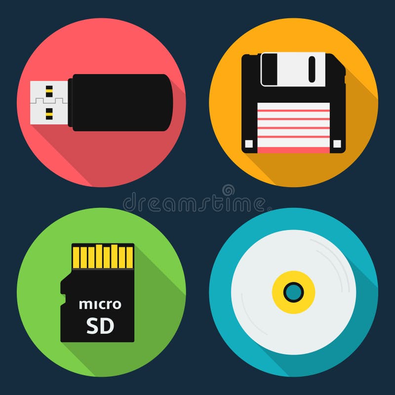 Data storage device icons stock vector. Illustration of isolated ...