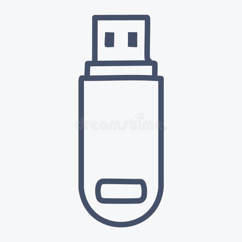 Data Storage Device Outline Icon. Simple Line Art Vector Illustration ...