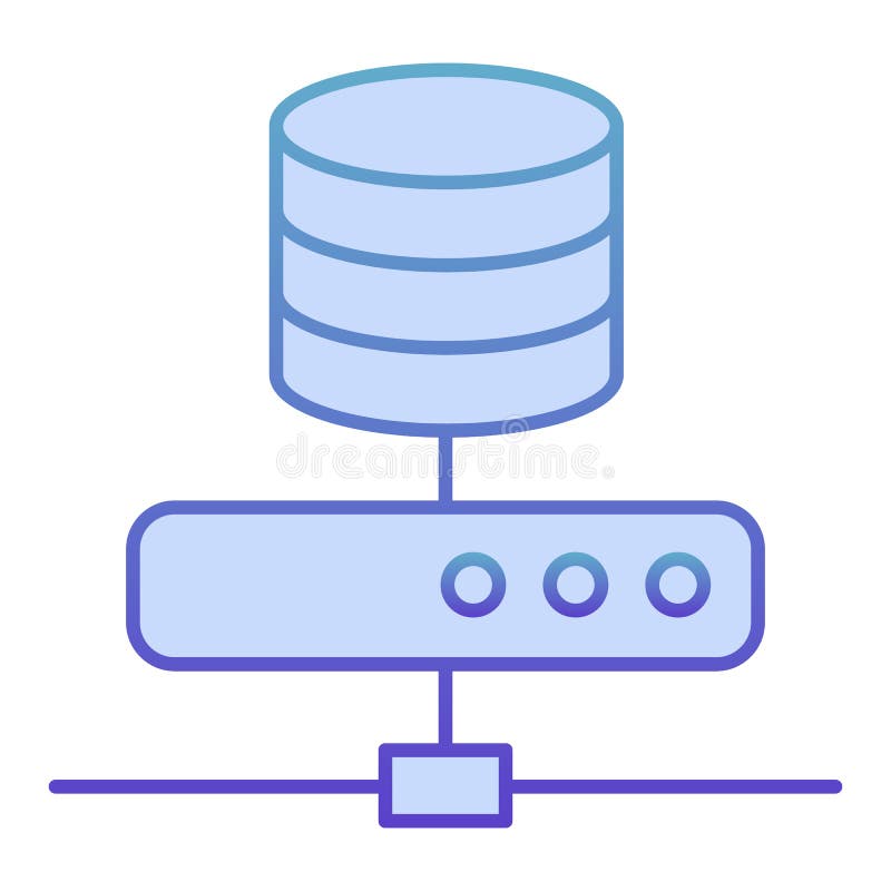 Data Storage Flat Icon. Computer Server Blue Icons in Trendy Flat Style ...