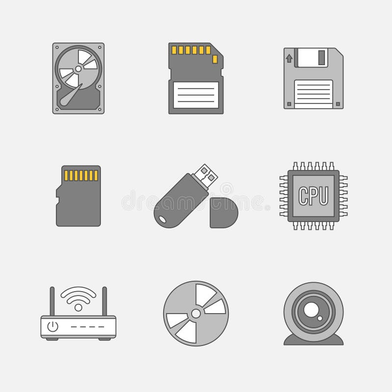 Digital storage data icons stock vector. Illustration of drive - 69527257