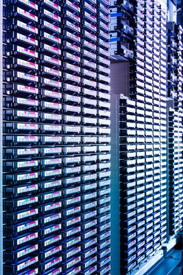 Data Storage Hard Drives with Magnetic Tapes Stock Image - Image of ...